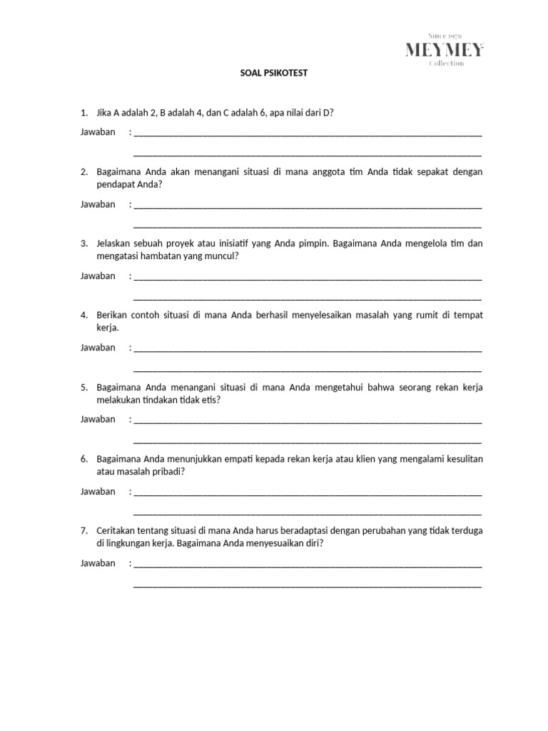 Soal Psikotest | PDF