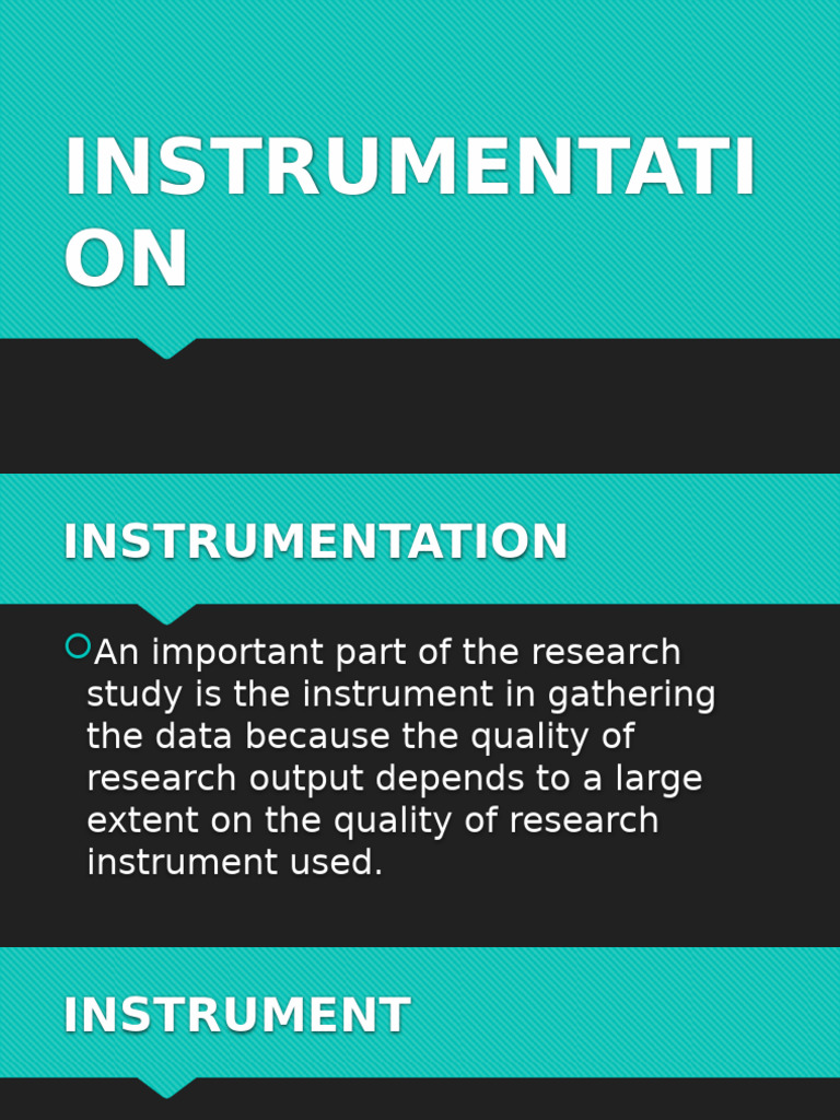 8-INSTRUMENTATION | PDF | Validity (Statistics) | Behavioural Sciences