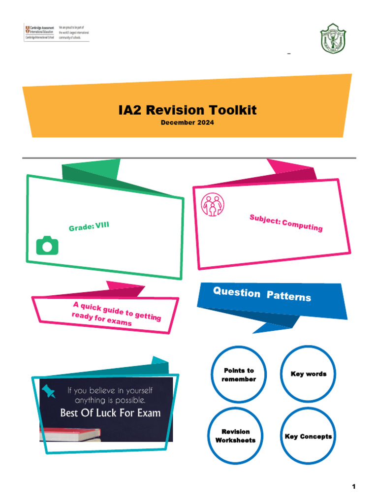 G8 Computing Internal Assessment2 Revision Tool Kit - 2024 | PDF ...
