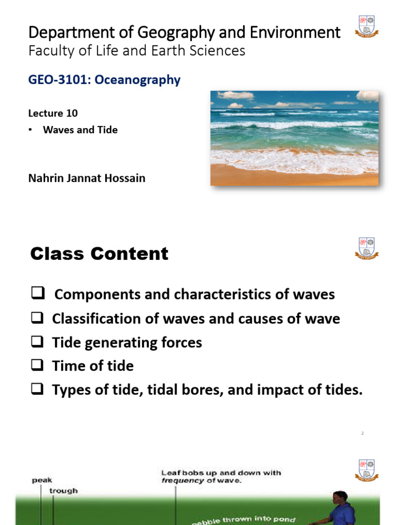 GEO3101-Lecture 10 - Waves - Tide | PDF | Tide | Waves