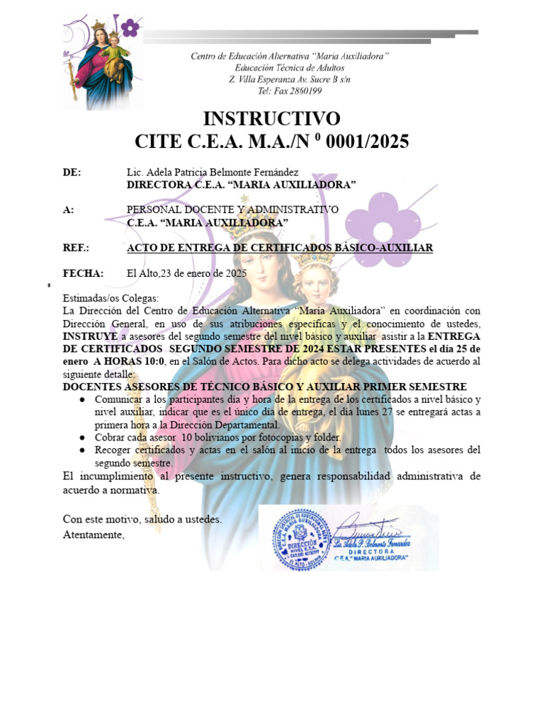 01 ENTREGA DE CERTIFICADOS DEL NIVEL BASICO Primer Semestre Y AUXILIAR DEL I SEMESTRE | PDF