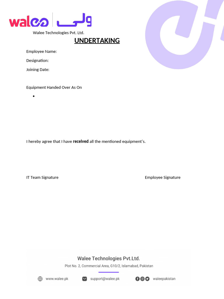 Recieving of Asset Form | PDF