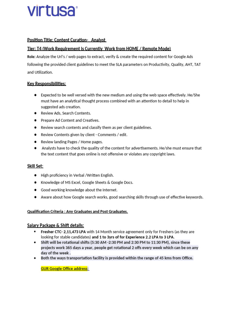 Virtusa Analyst Role (Content Curation) | PDF | Internet | Cyberspace