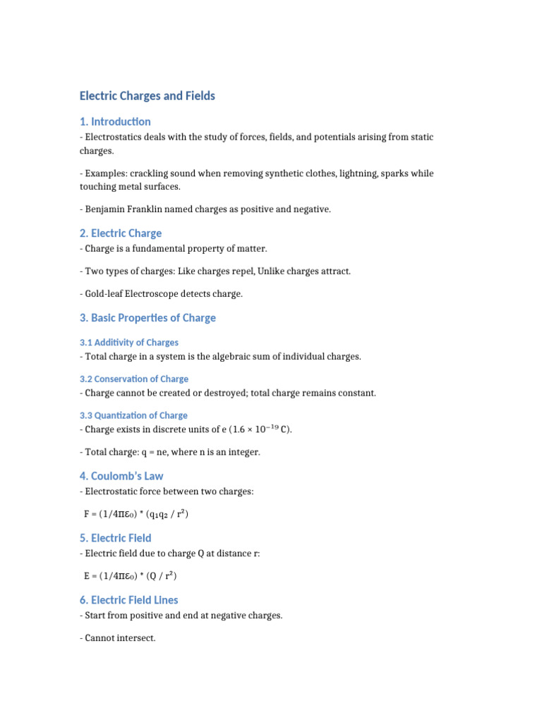 Electric Charges and Fields Clickable | PDF