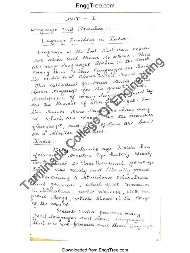 Heritage of Tamils Handwritten Notes | PDF