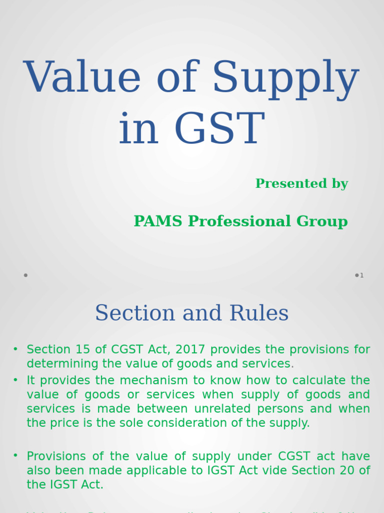 Value of Supply in GST | PDF | Insurance | Reserve Bank Of India