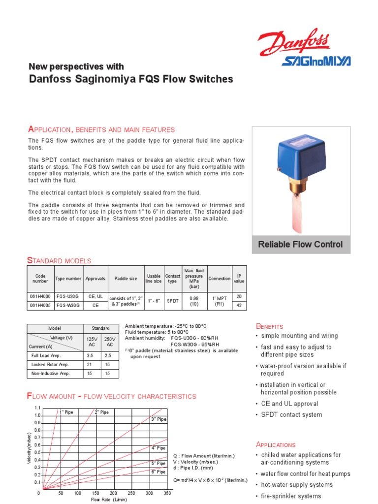 FQS Flow Switch | PDF | Switch | Engineering