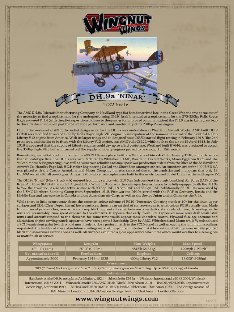 DH.9a 'NINAK' Instructions | PDF