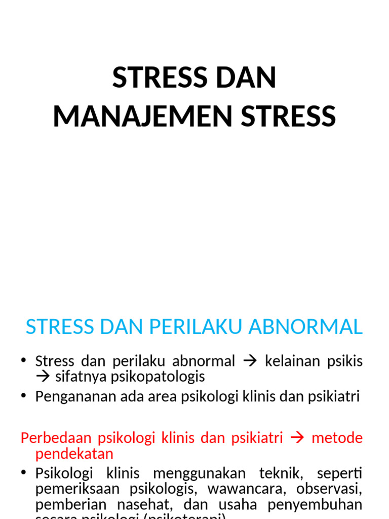 Manajemen Stres dan Dampaknya | PDF