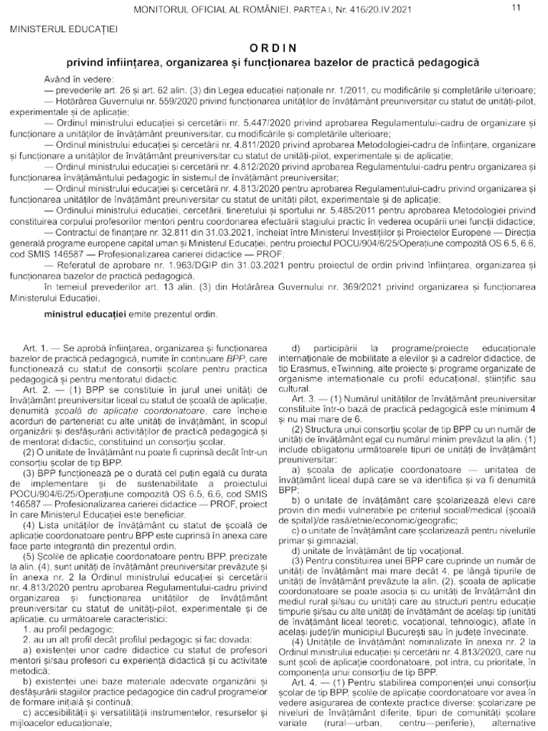 ORDIN NR. 3654 2021 Mentorat | PDF