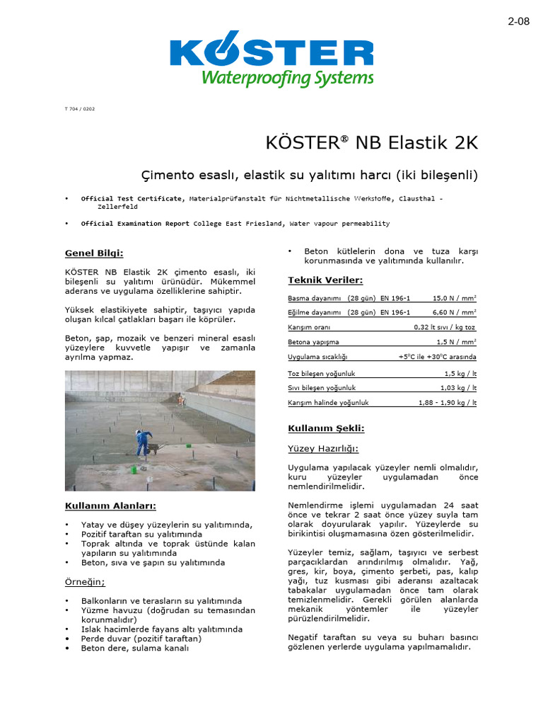 0202 KOSTER NB Elastik 2K TF | PDF