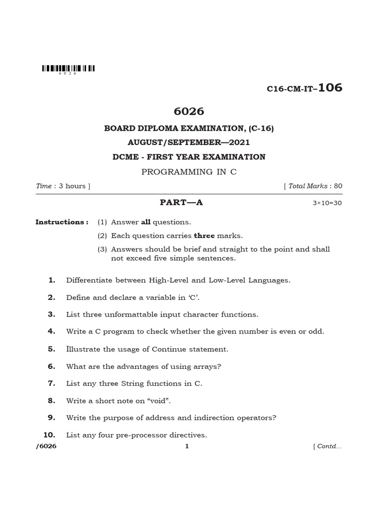 Programming in C Aug-Sept 2021 | PDF | Pointer (Computer Programming) | Computer Program