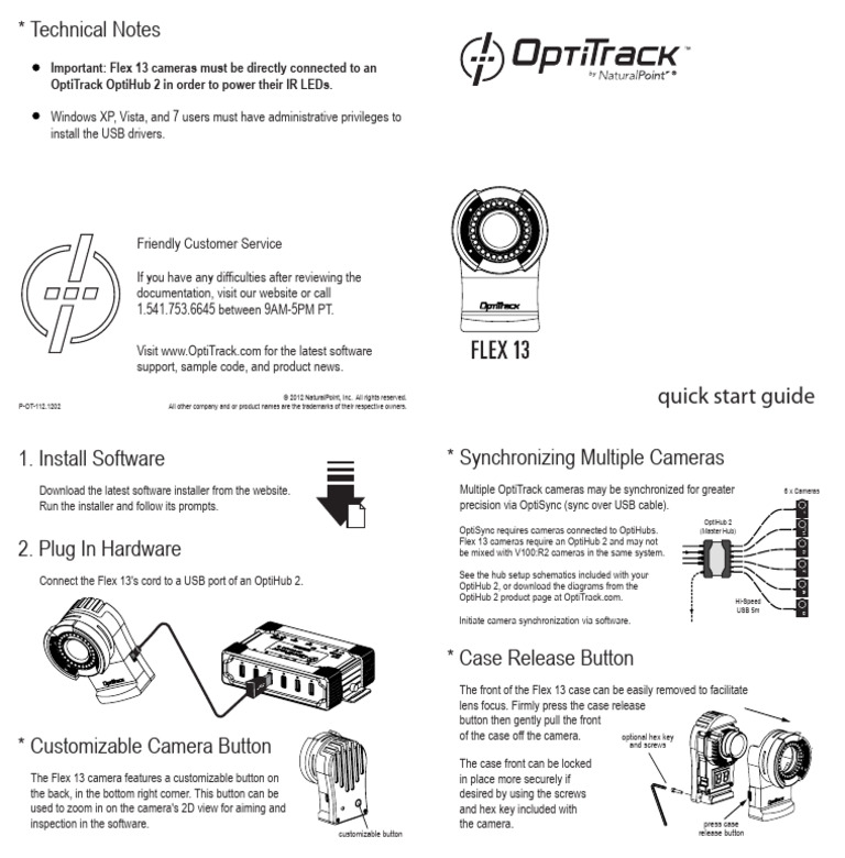 OptiTrack Camera Setup Guide | PDF | Usb | Camera