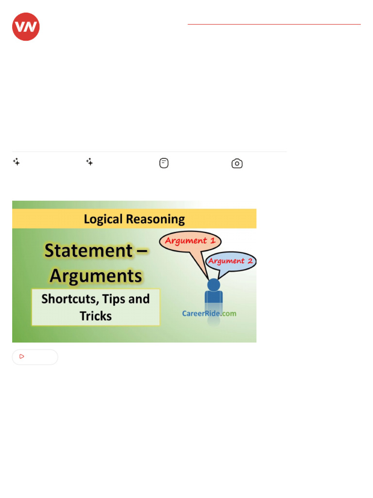 Statement and Arguments - Tricks Shortcuts For Placement Tests, Job ...