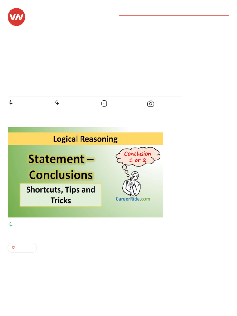 Statement and Conclusion - Tricks Shortcuts For Placement Tests, Job ...