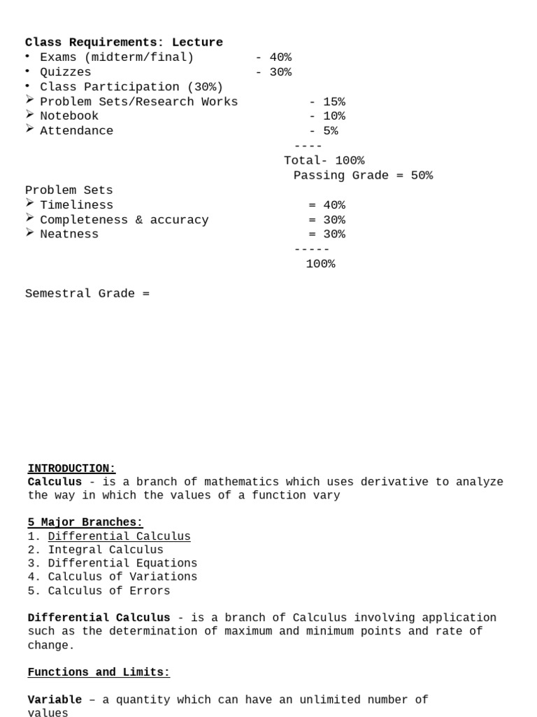Math 102 - Module 1 - Functions & Limits | PDF | Variable (Mathematics) | Function (Mathematics)