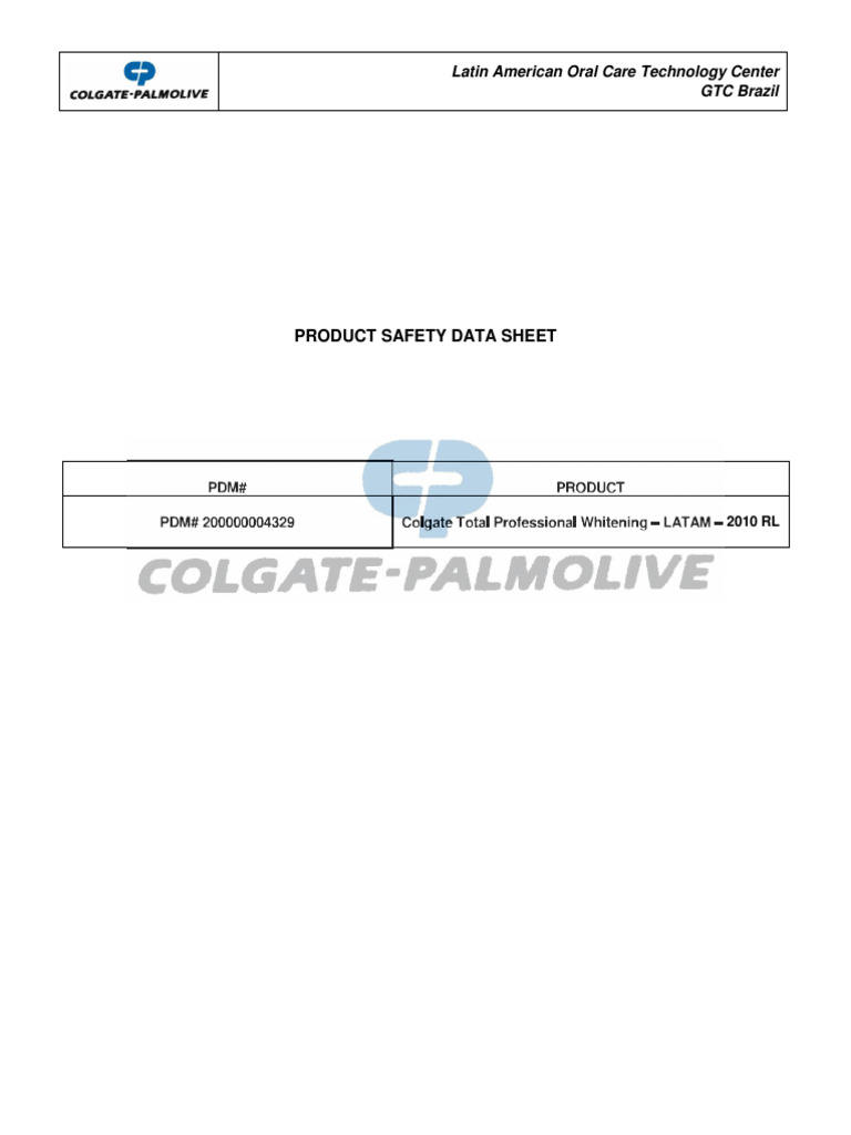 B05431930000 - (Colgate Total Prof Whitening - LATAM - RL 2010) | PDF