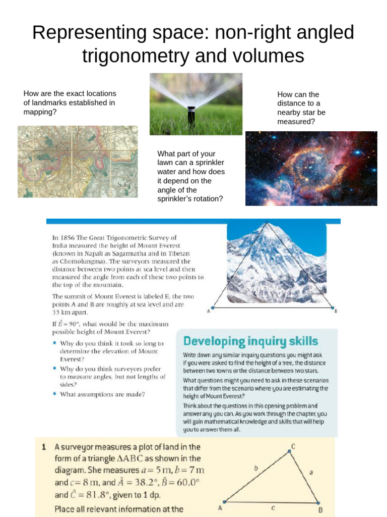Unit 2 - Representing Space - Non-Right Angled Trigonometry and Volumes ...