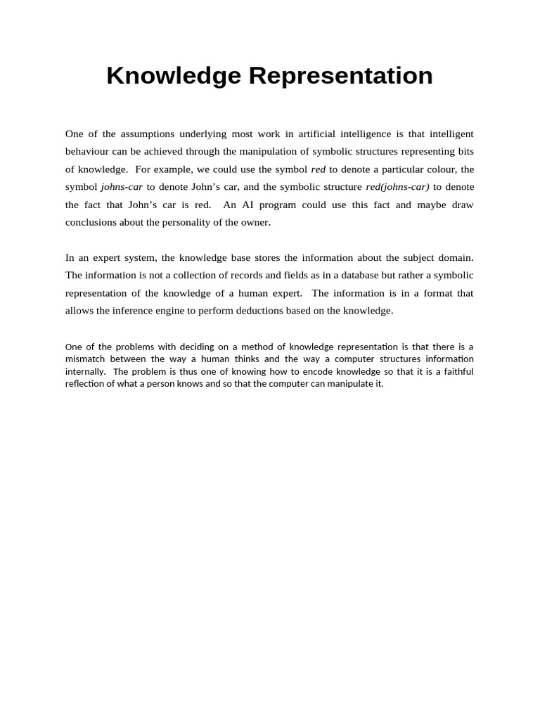 2 - Knowledge Representation | PDF