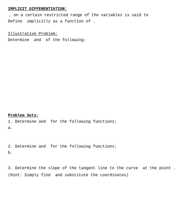Math 102 - Module 6 - Implicit Differentiation_101423 | PDF