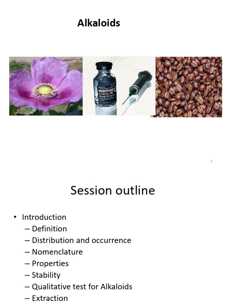 ALKALOIDS | PDF | Morphine | Alkaloid