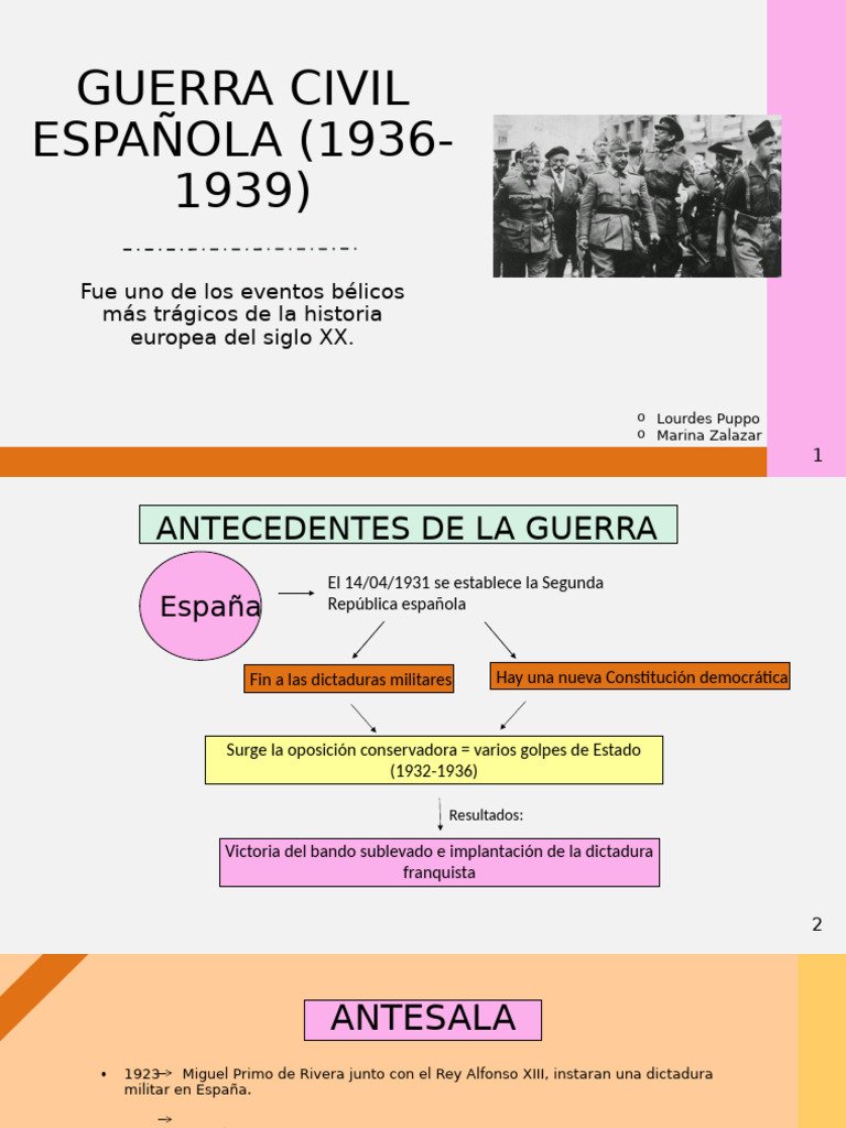 Presentacion Guerra Civil Española | PDF | guerra civil Española | España
