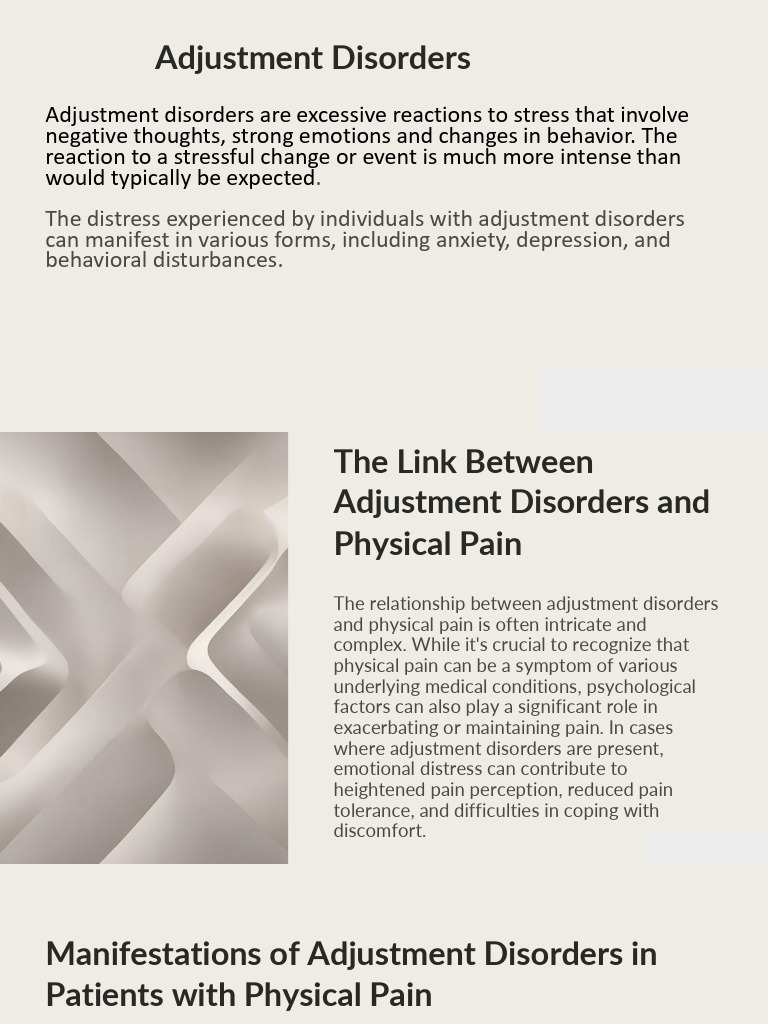 Adjustment Disorders and Physical Pain | PDF | Psychotherapy ...