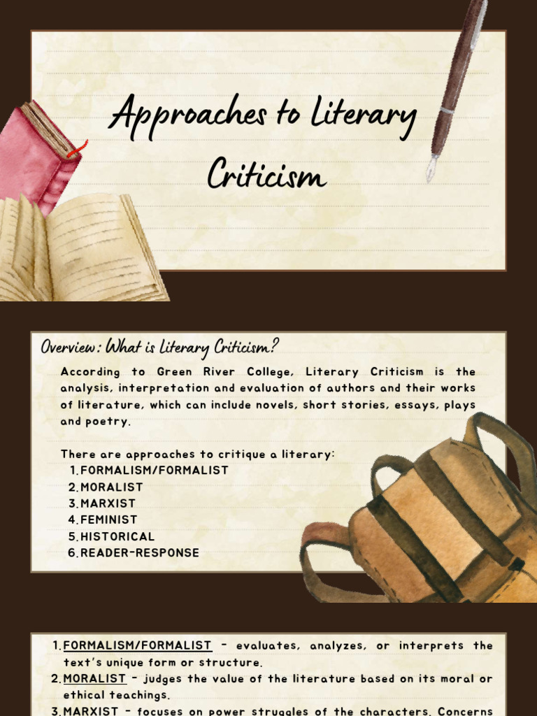 Literary Criticism Approaches Explained | PDF | Poetry | Human ...
