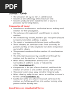 Grade 9 Sound Science Notes | PDF | Waves | Sound