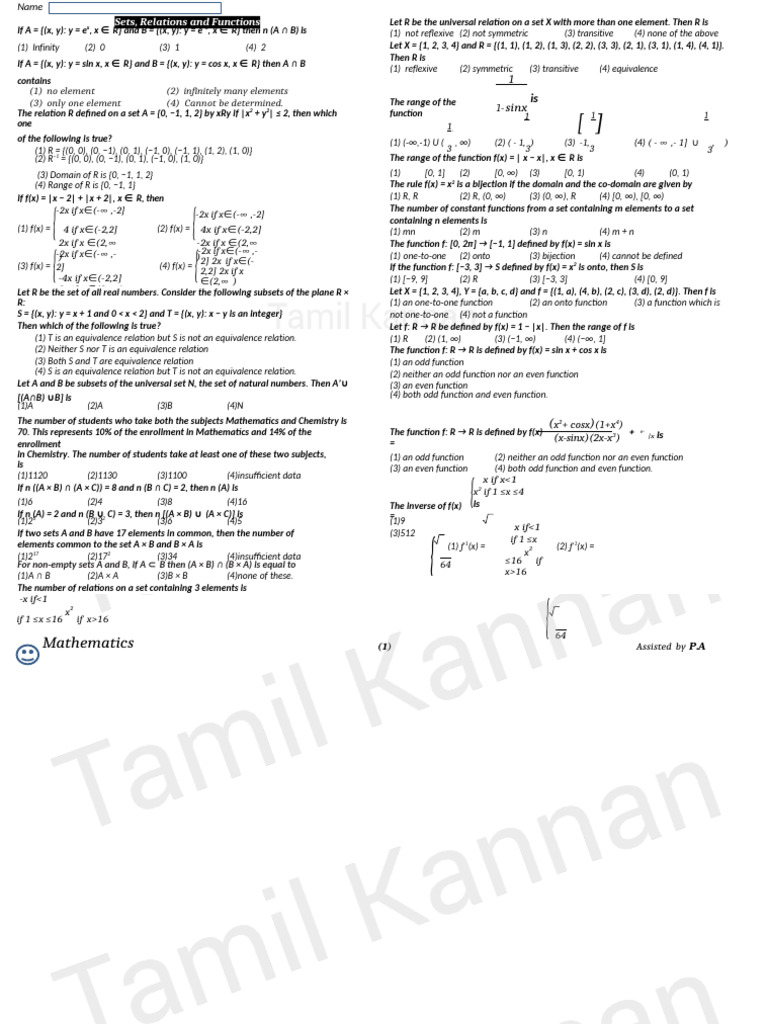 1marksmath | PDF | Perpendicular | Mathematical Concepts