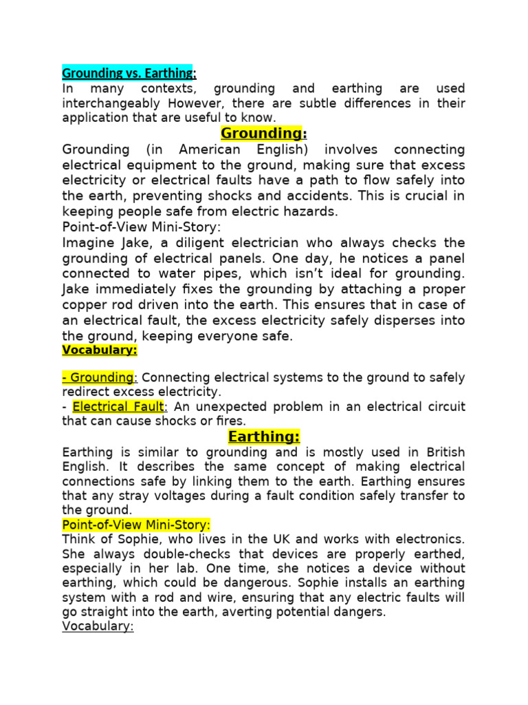 Grounding Vs Earthing | PDF | Electricity | Manufactured Goods