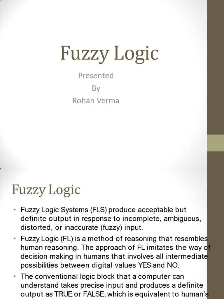 Fuzzy Logic Systems Overview | PDF | Fuzzy Logic | First Order Logic