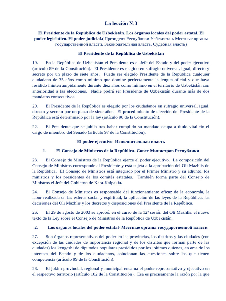 La Lección 3 | PDF | Legislador | Legislatura