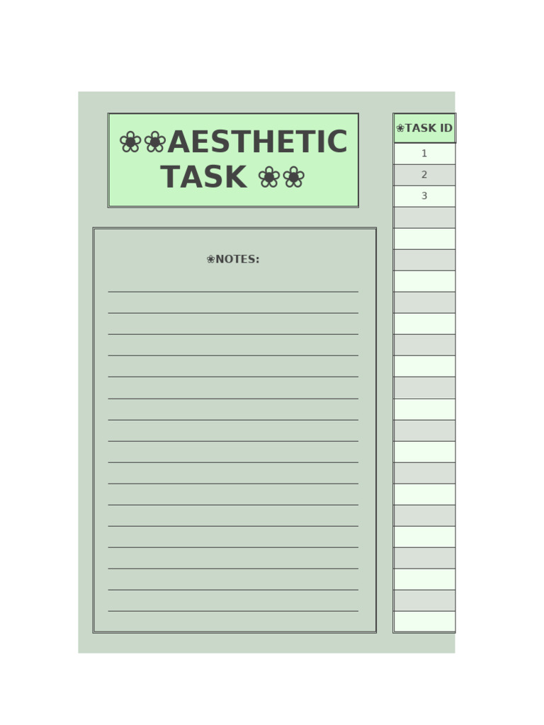 Aesthetic Task Template | PDF