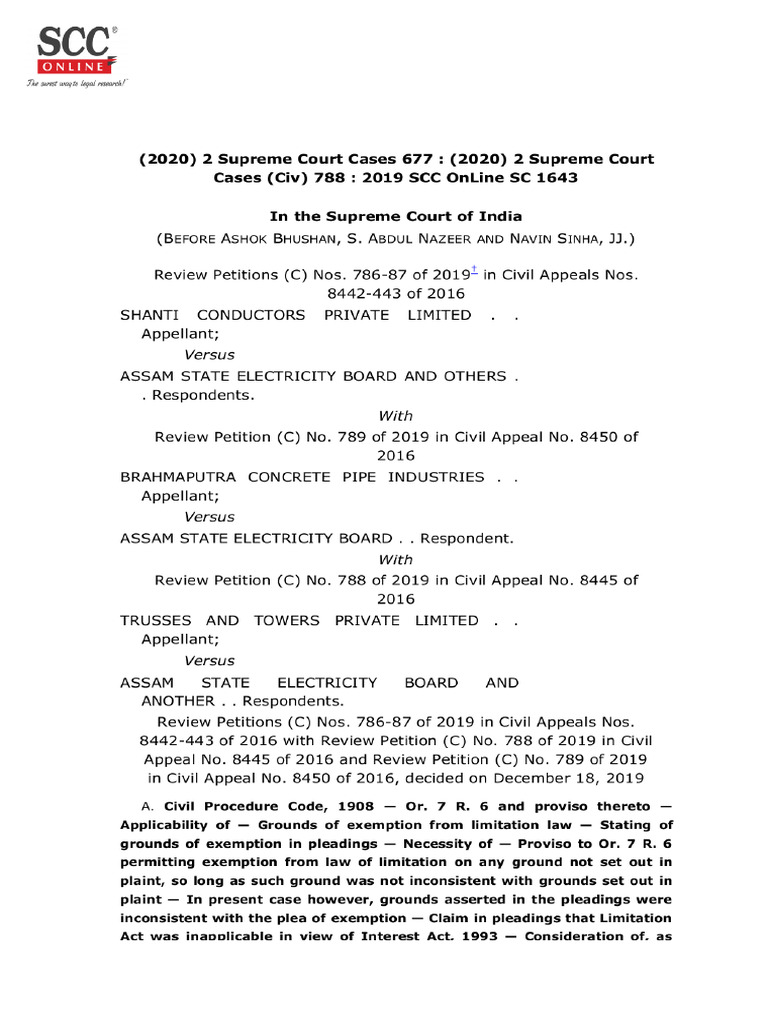 Shanti Conductors (P) Ltd. v. Assam SEB | PDF | Buildings And ...