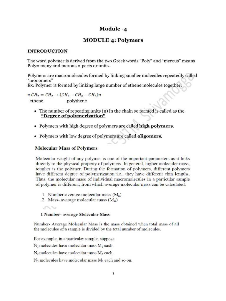 Module 4 CS Polymers & Green Fuel JPG | PDF