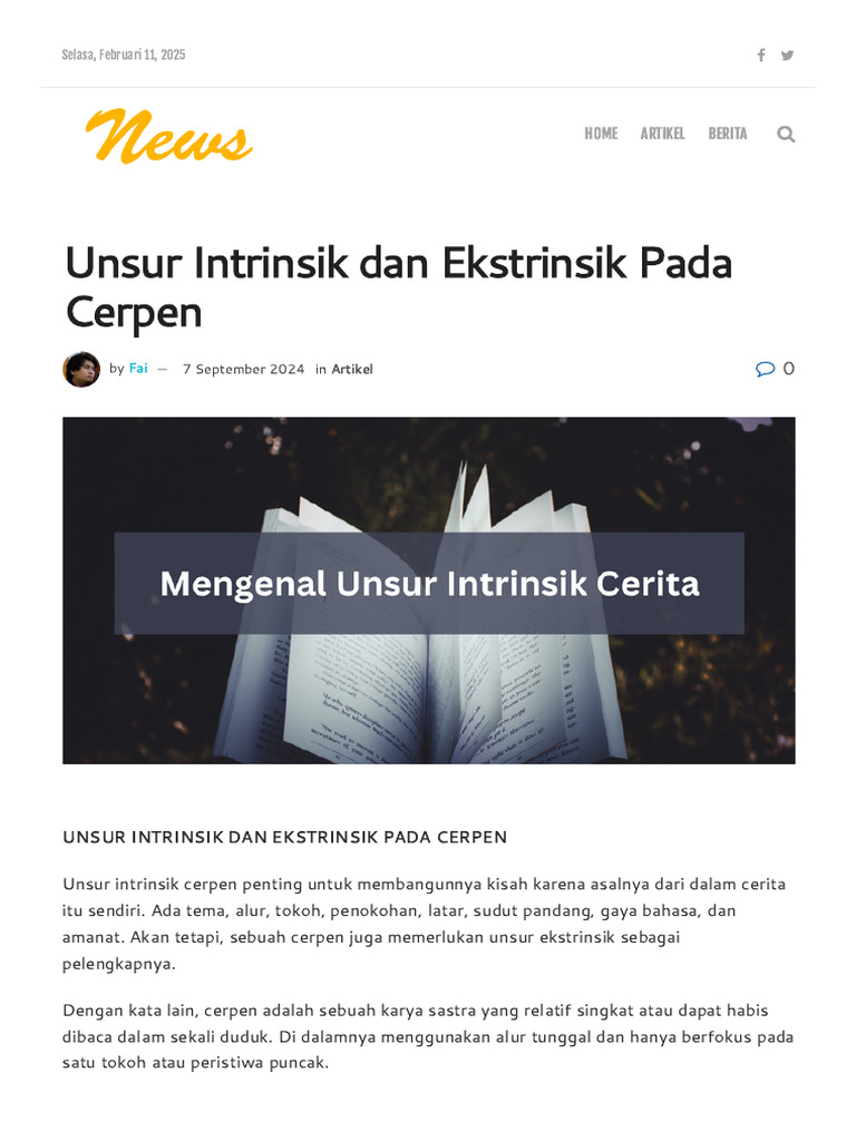 Unsur Intrinsik Cerpen dan Penjelasannya | PDF