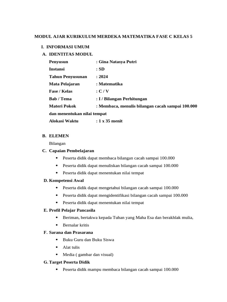 Modul Kelas 5 MTK | PDF