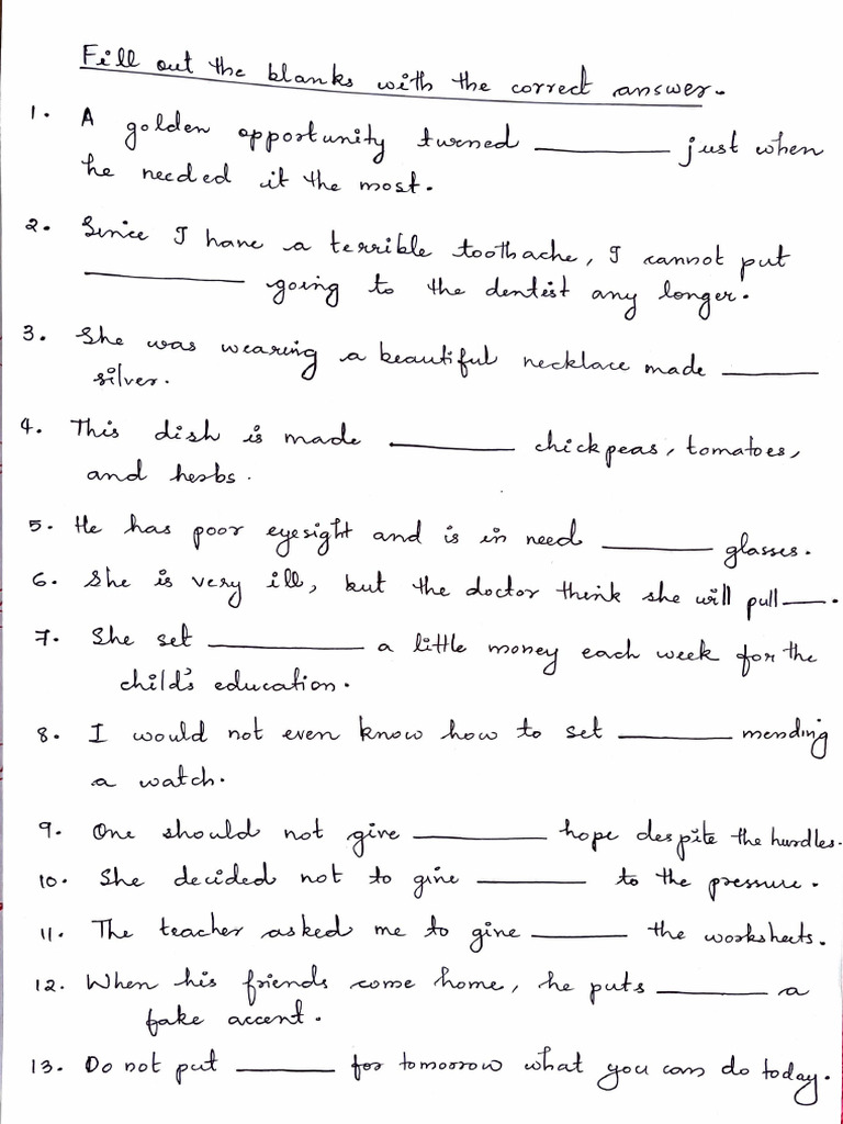 English 1 Worksheet | PDF