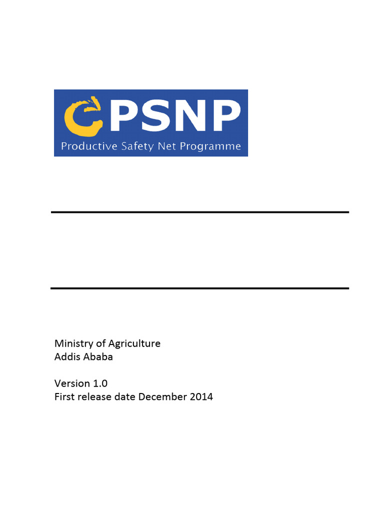 PSNP Phase IV Implementation Guide | PDF | Food Security | Disaster ...