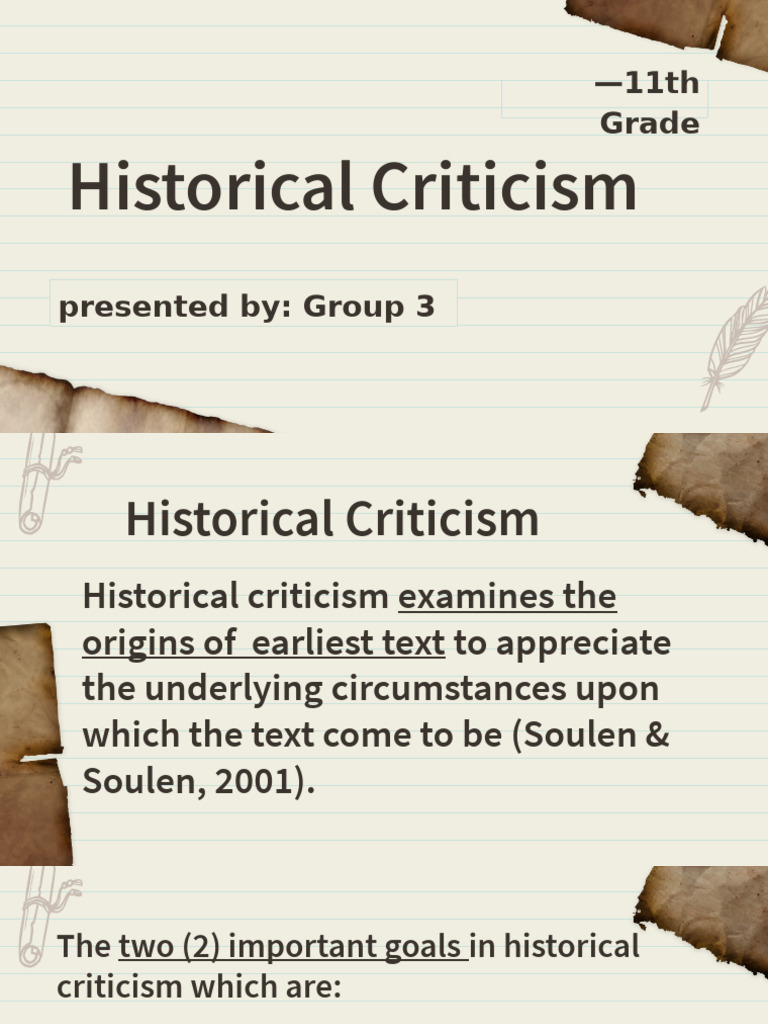 Historical Criticism g11 | PDF