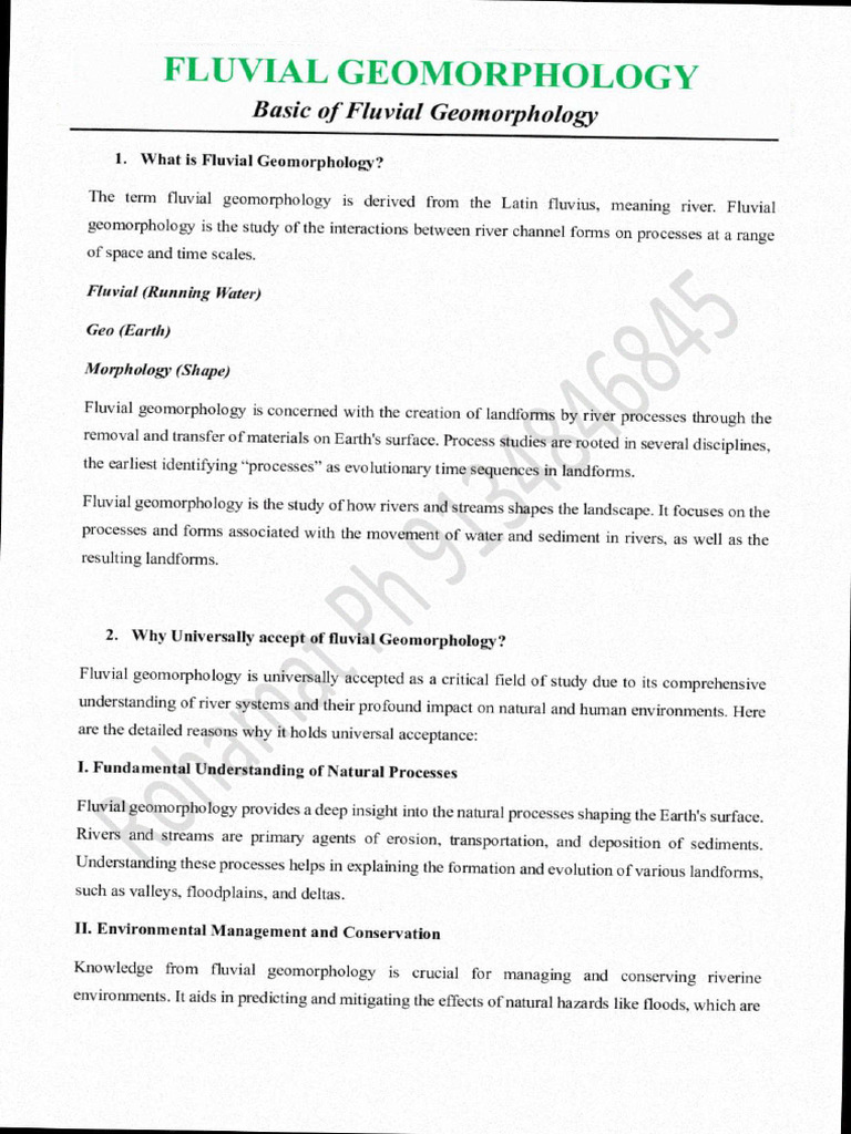 Basic of Fluvial Geomorphology | PDF