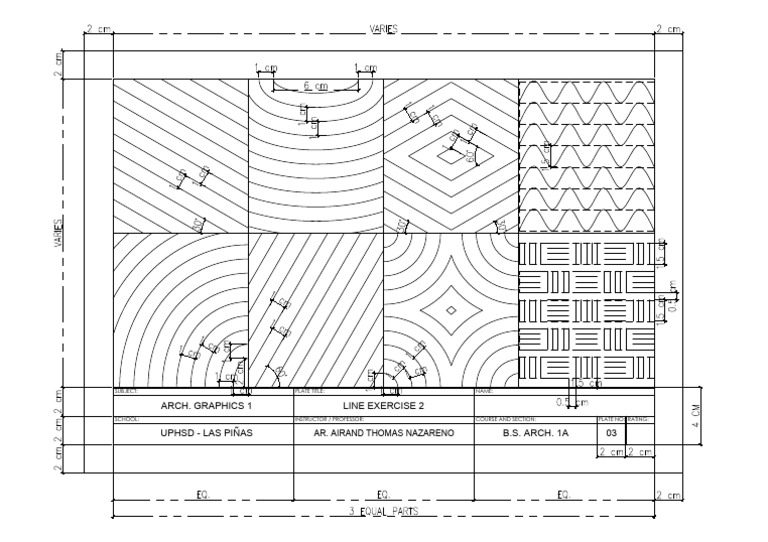 Arg 1 - Plate 3 - Line Exercise 2 - (With Dimension Reference) | PDF