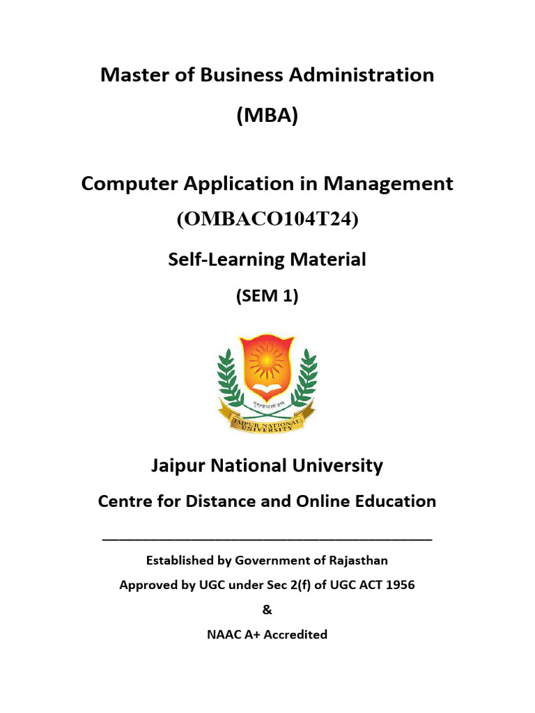 MBA Computer Application in Management | PDF | Computer Data Storage ...