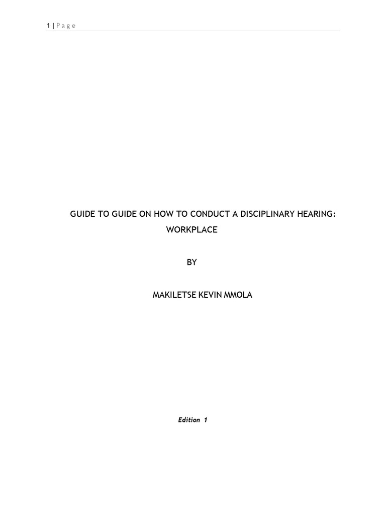 Conducting Effective Disciplinary Hearings | PDF | Witness | Disciplines