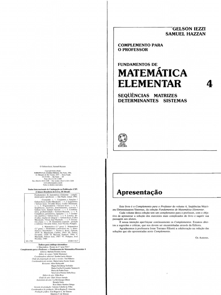 Fundamentos Da Matemática Elementar 4 - (Exercícios Resolvidos) | PDF