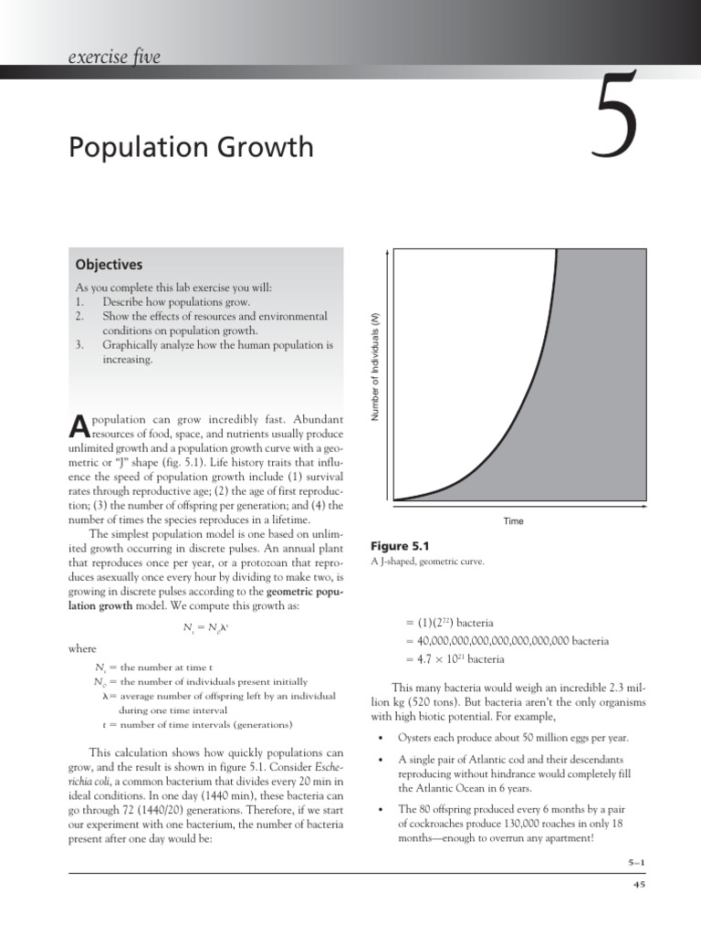 Lab Manual Ecology Population-Growth | PDF | Bacteria | Biology