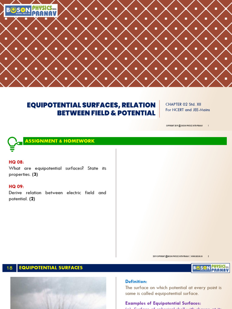 03 Equipotential Surfaces | PDF | Electric Field | Physics