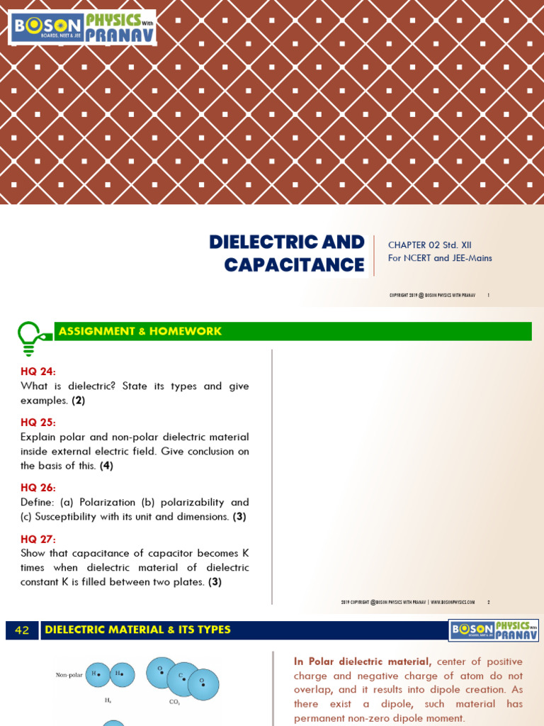 08 - Dielectrics and Capacitance | PDF