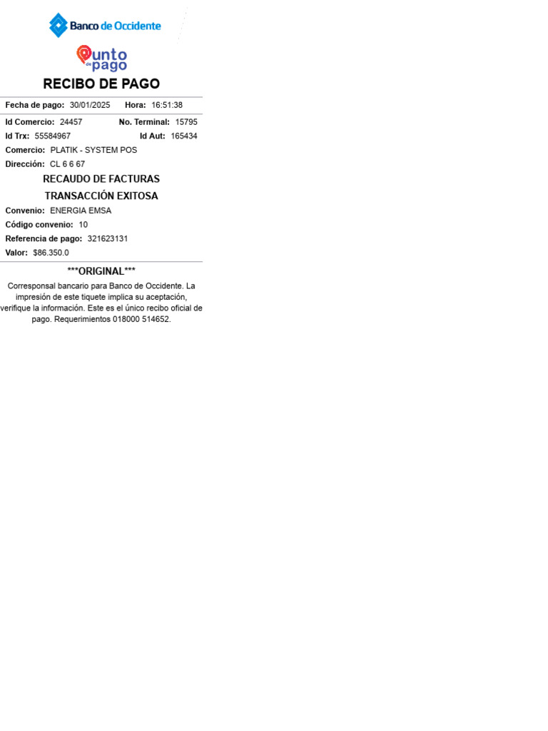 Recibo de Pago Energía EMSA | PDF